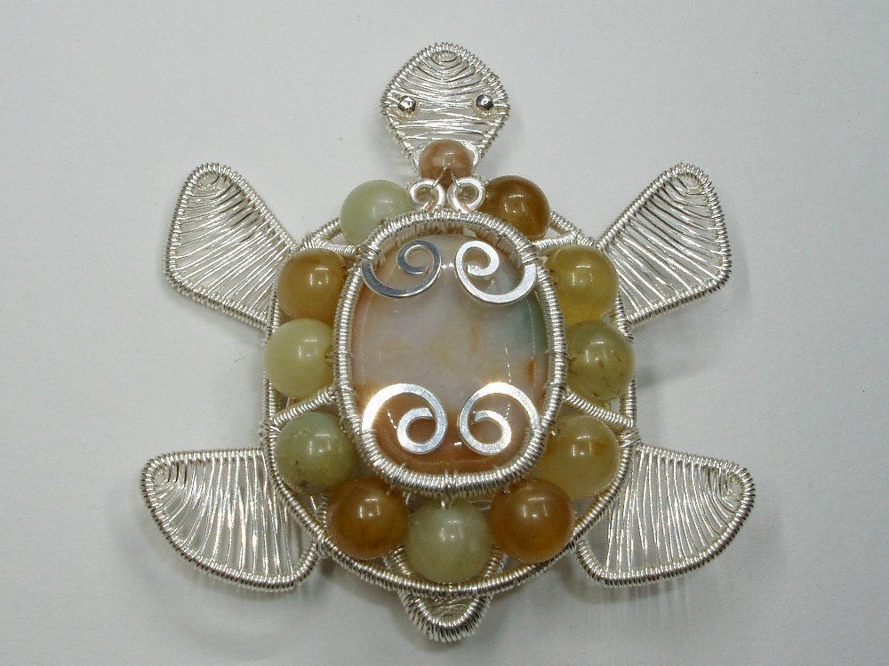 Turtles and Spirals Brooch or Pendant Wire Jewelry Tutorial | Etsy