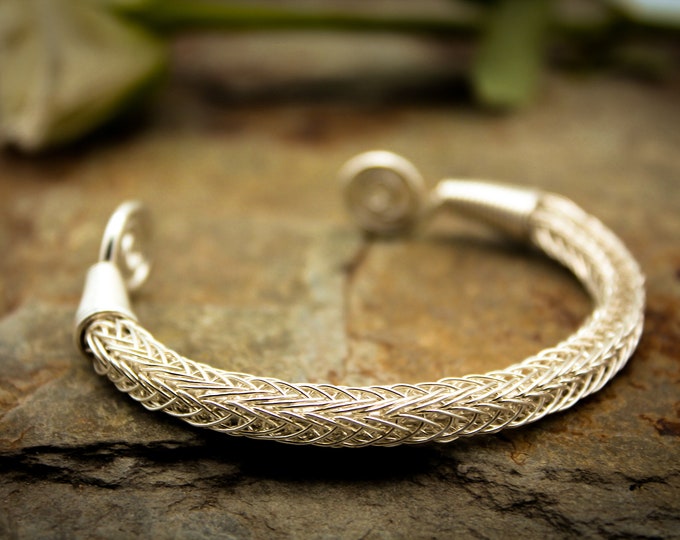 Viking Knit Wrist Torc Sterling Silver Celtic Torq or - Etsy UK