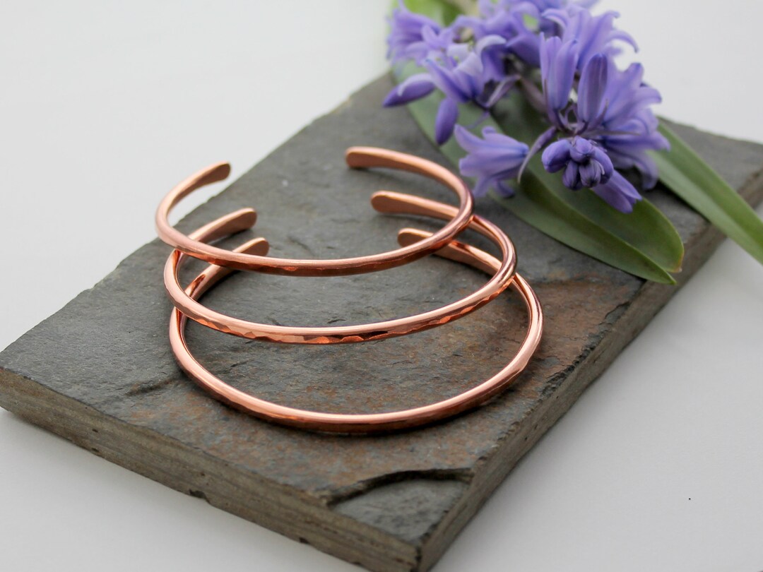 Minimalist Copper Bangle Bracelet Cuff Open Bangle Hand - Etsy