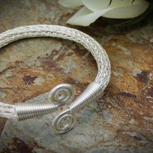 Double Spiral Viking Knit Armlet - Sterling Silver, Arm Bracelet, Cuff ...