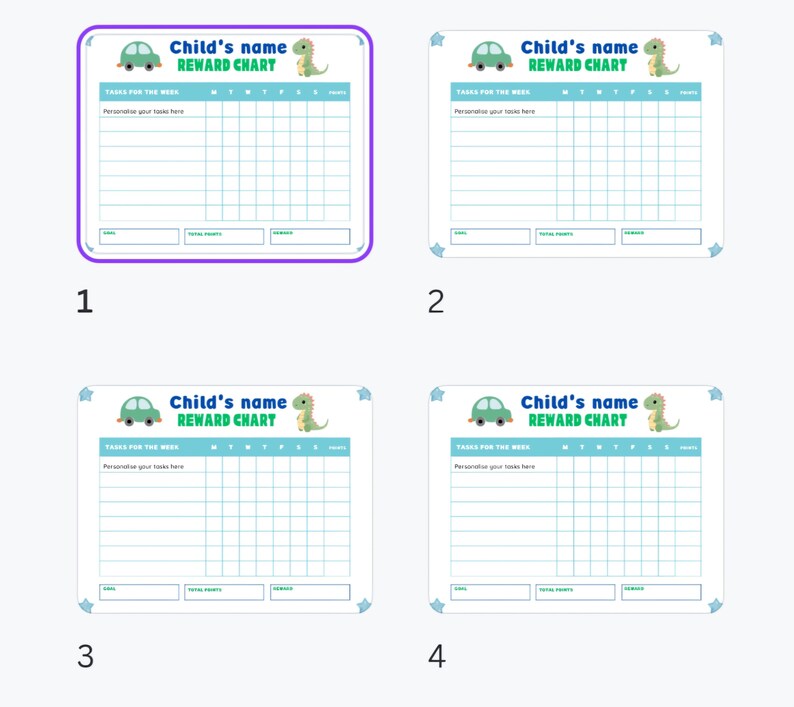 Childrens Personalised Reward Chart - Etsy