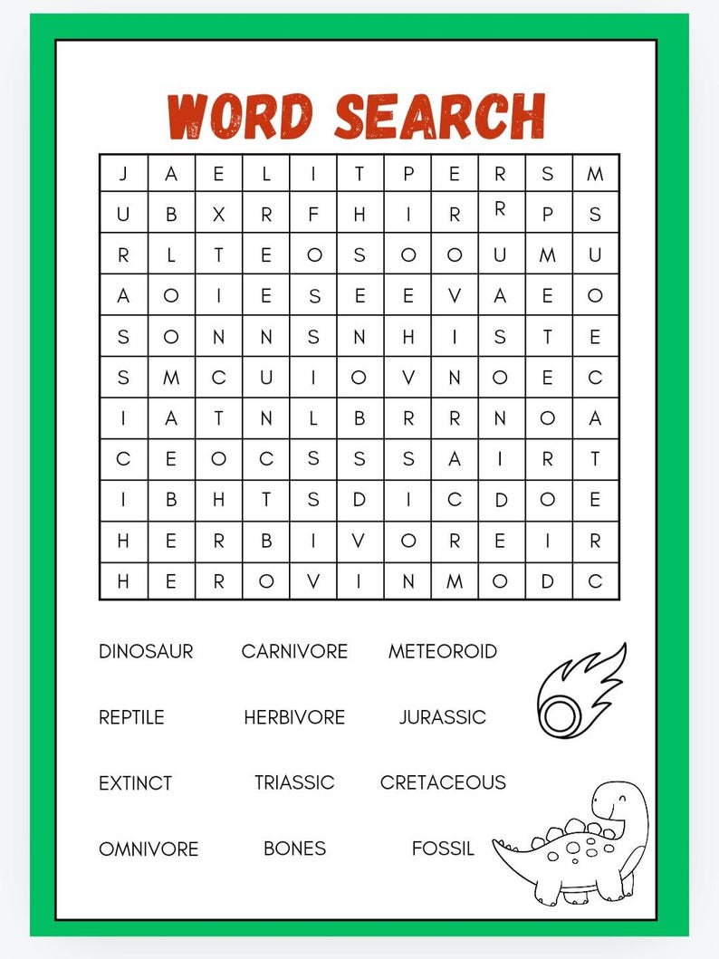 Childrens Dinosaur Activity Book - DIGITAL - Etsy