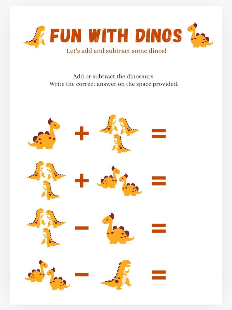 Childrens Dinosaur Activity Book - DIGITAL - Etsy