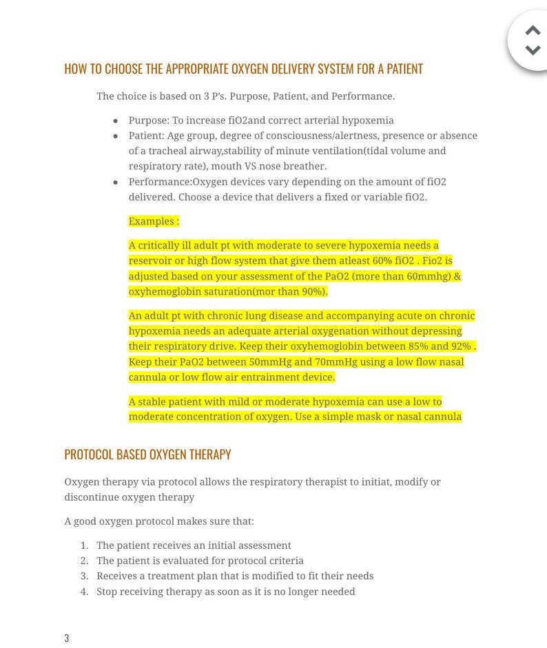 Medical Gas Deliver Study Guide Respiratory Therapy School Chapter ...