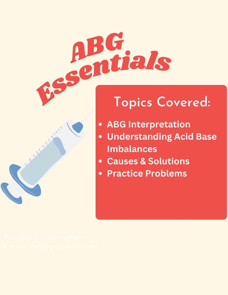 Arterial Blood Gases Essentials Study Guide for Respiratory Therapists ...