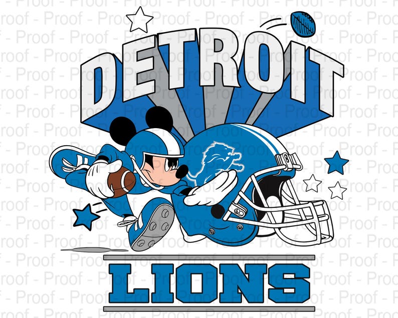 Mouse Detroit Football Lions PNG and Color SVG Digital Download Cricut ...