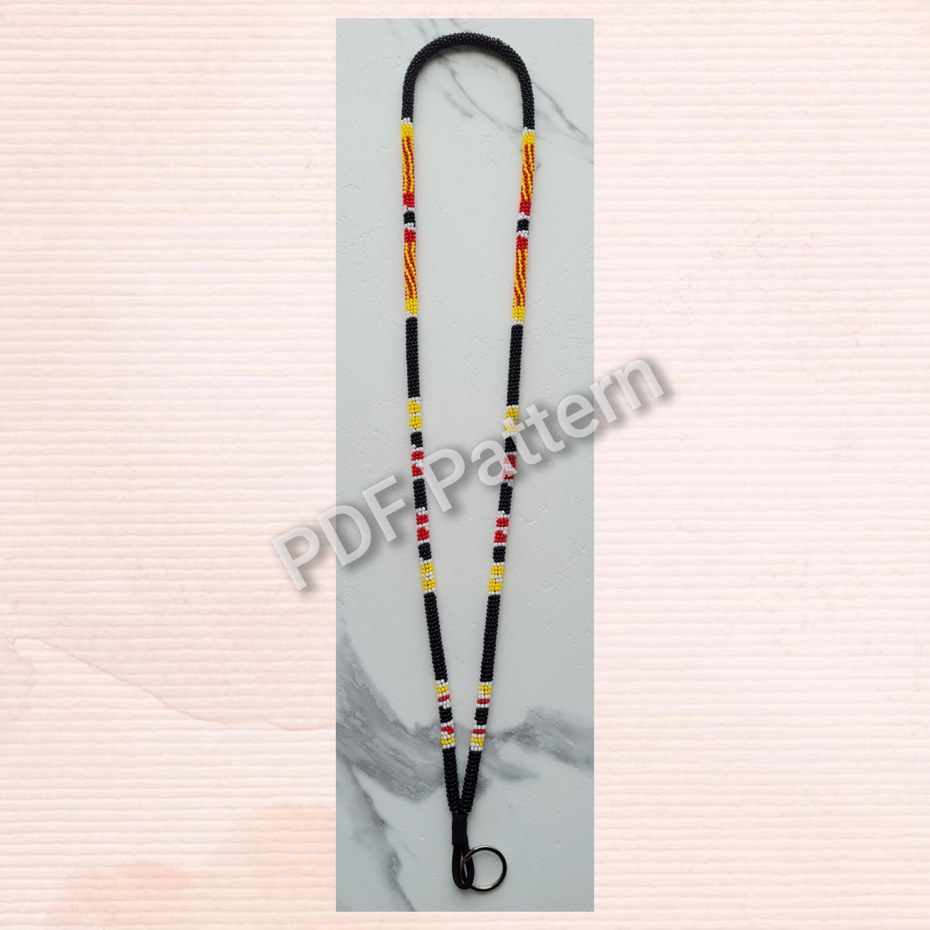 Black Traditional - Native Beaded Lanyard - Instant PDF Download - Etsy