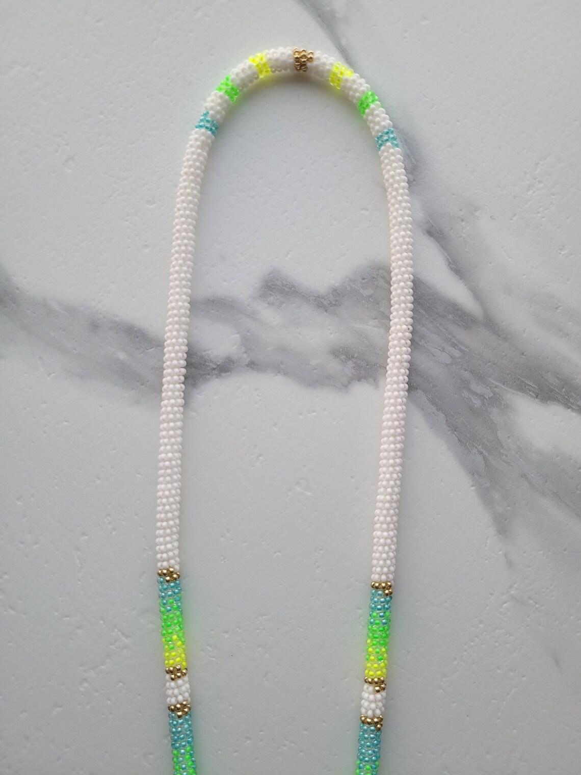 Aqua Neon Fade Native Beaded Lanyard - Etsy