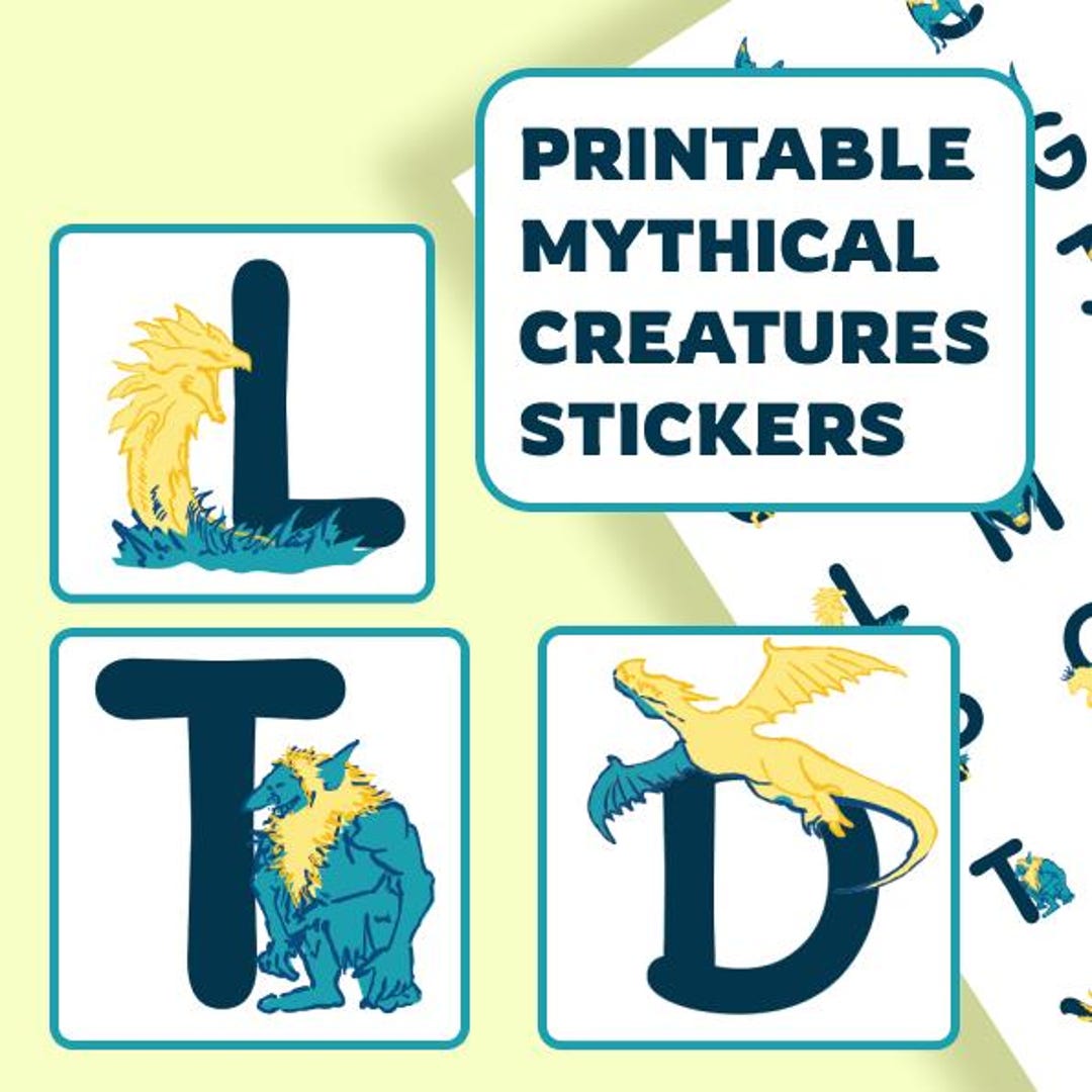 Mythical Creatures Alphabet Sticker - Etsy