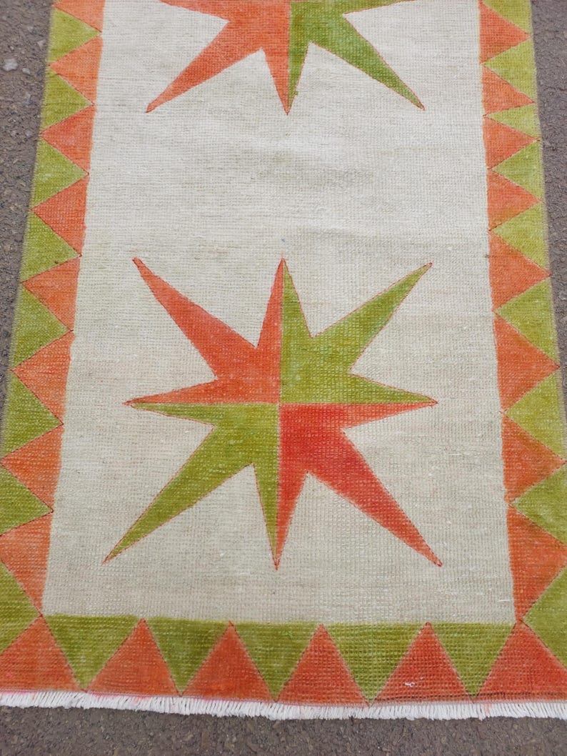 2x5 Vintage Turkish Oushak Runner Rug, Boho Hallway Decor - Etsy UK
