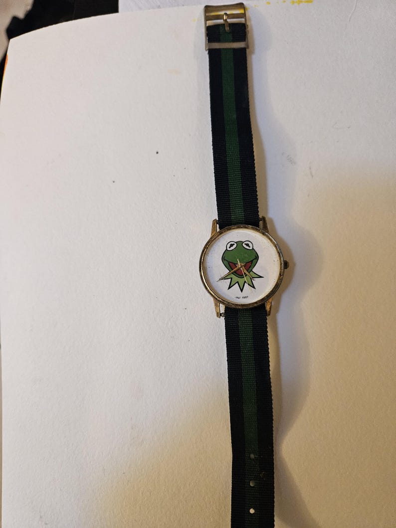 Kermit the Frog Watch Disney Muppet Series Blue and Navy Nylon ...