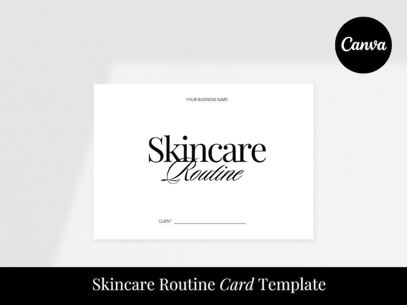 Skincare Routine Card, Client Aftercare, Minimalist Design, Medspa ...