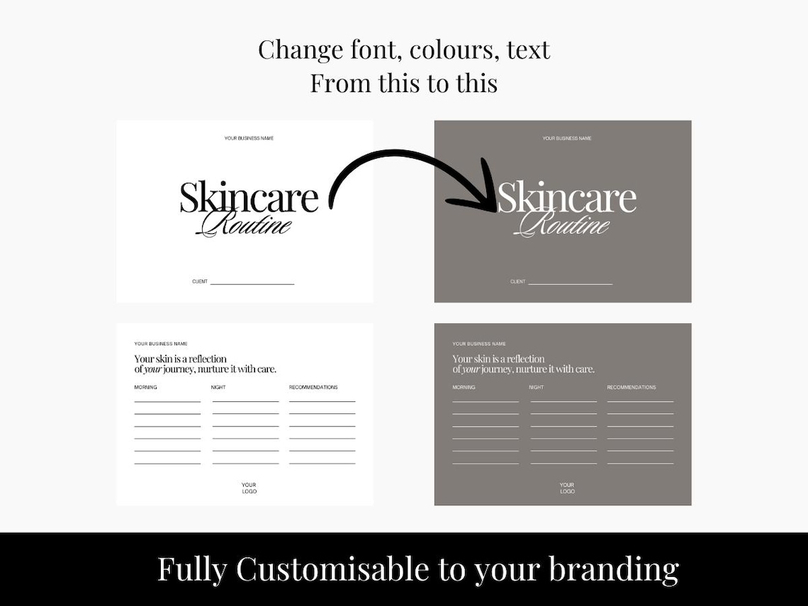 Skincare Routine Card, Client Aftercare, Minimalist Design, Medspa ...