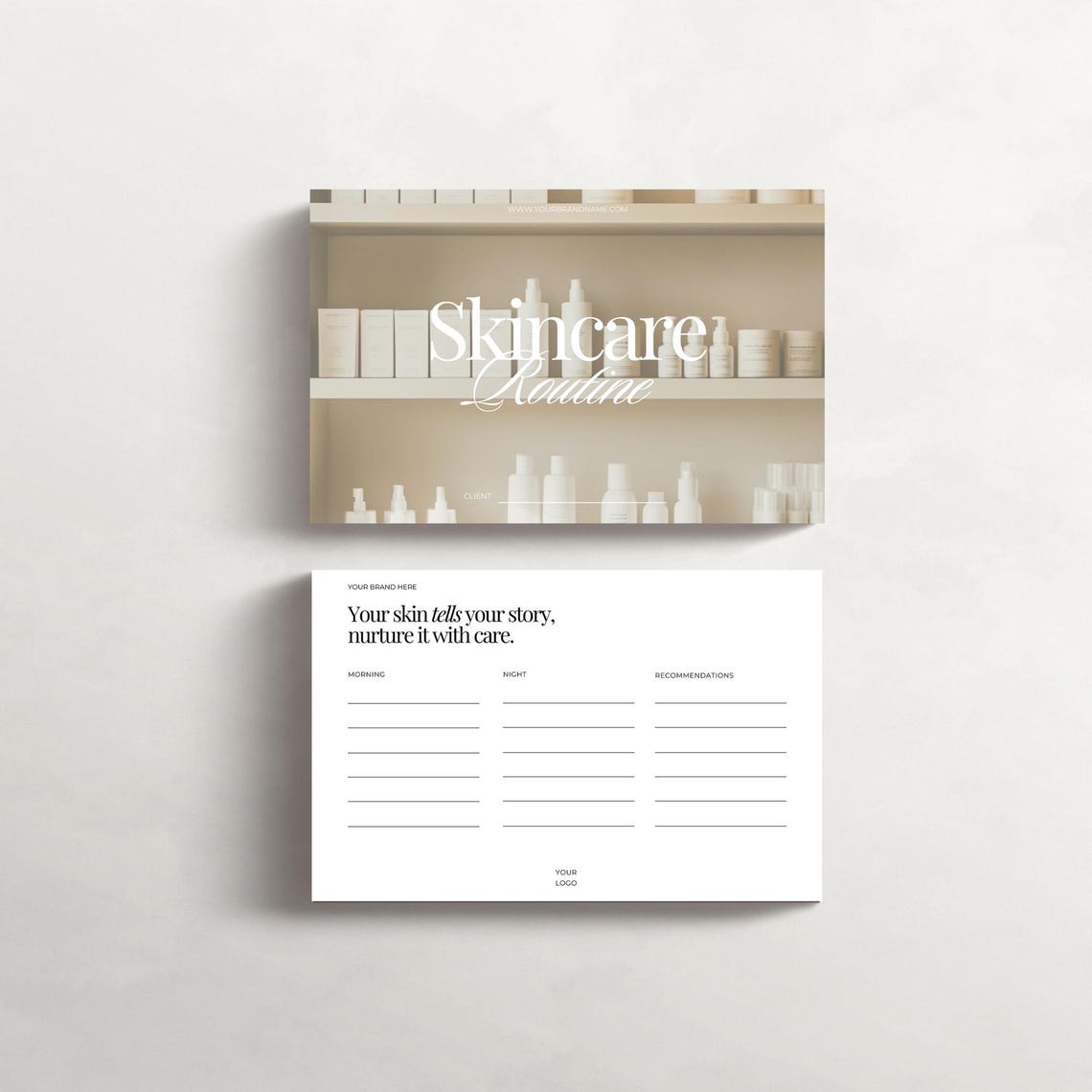 Skincare Routine Card, Editable Esthetician Templates, Facial Treatment ...