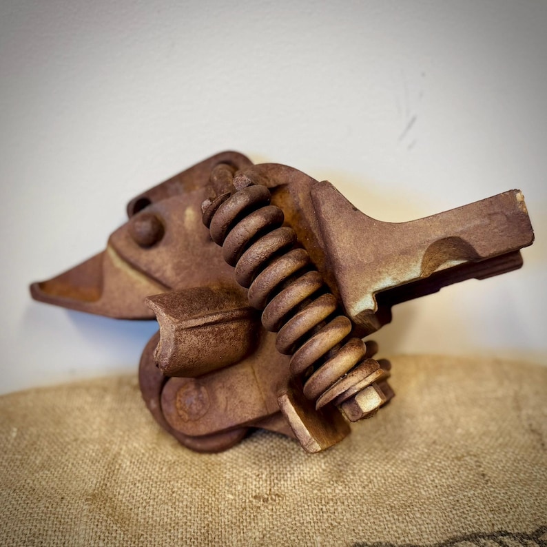 Vintage Spring-loaded Cast Iron Hardware | Farm Implement Part ...