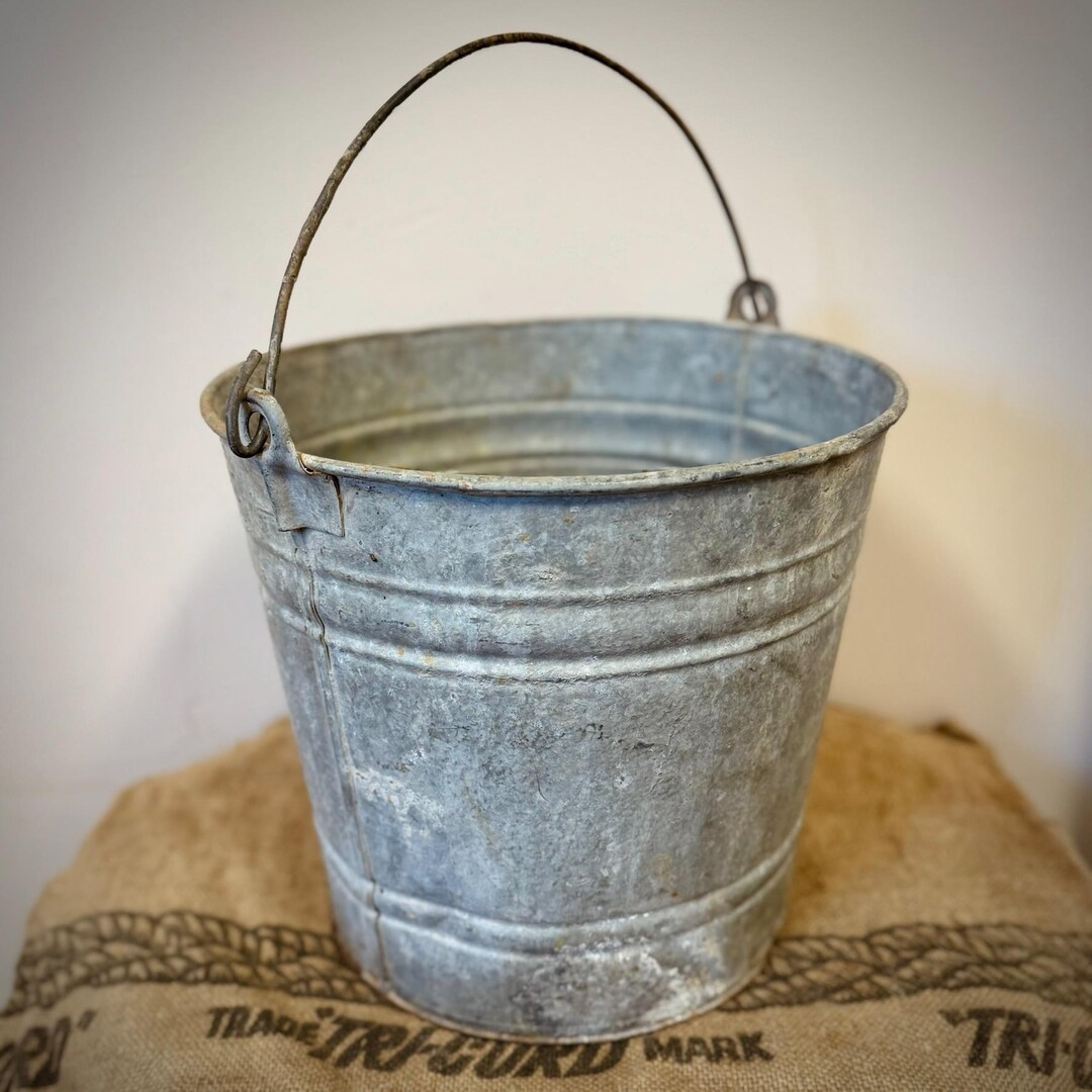 Vintage Milking Pail | Rustic Farmhouse Bucket With Patina, Antique ...