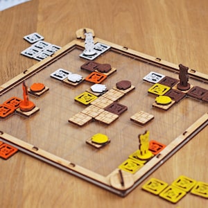 Logic Board Game Adventures in the Laberinth / Wooden Board Game - Etsy