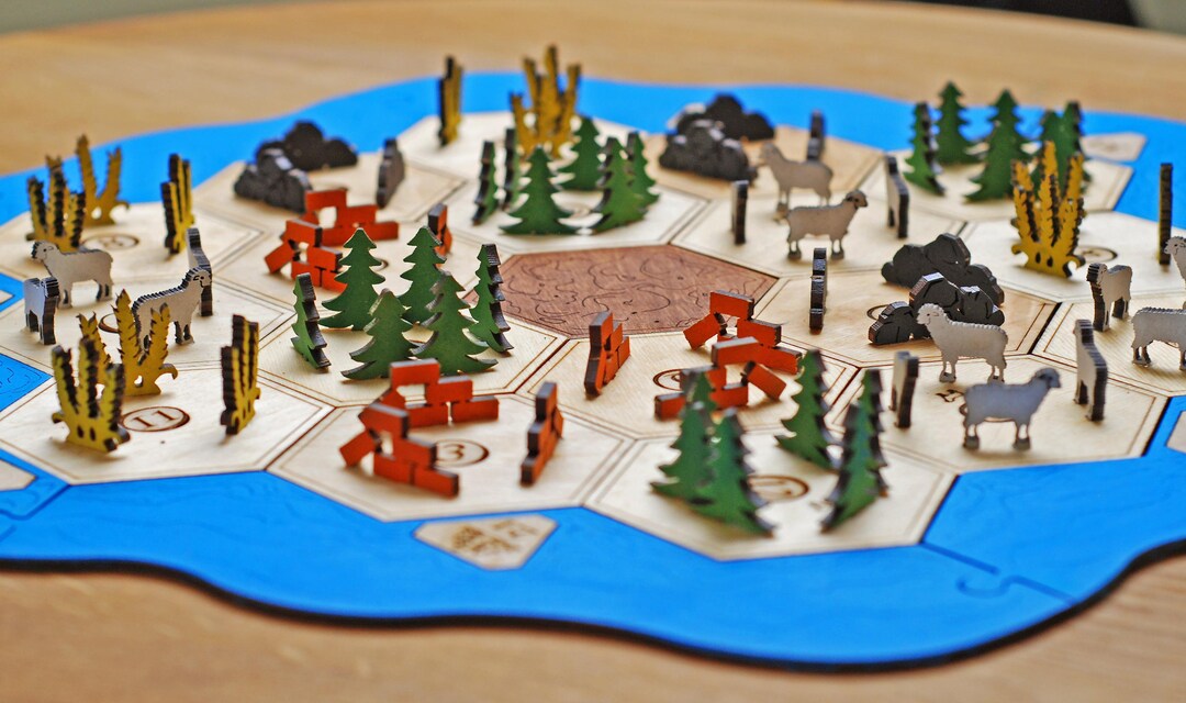 Game Board Settlers of Catan / 2-4 Player Wooden Custom Settlers Board ...