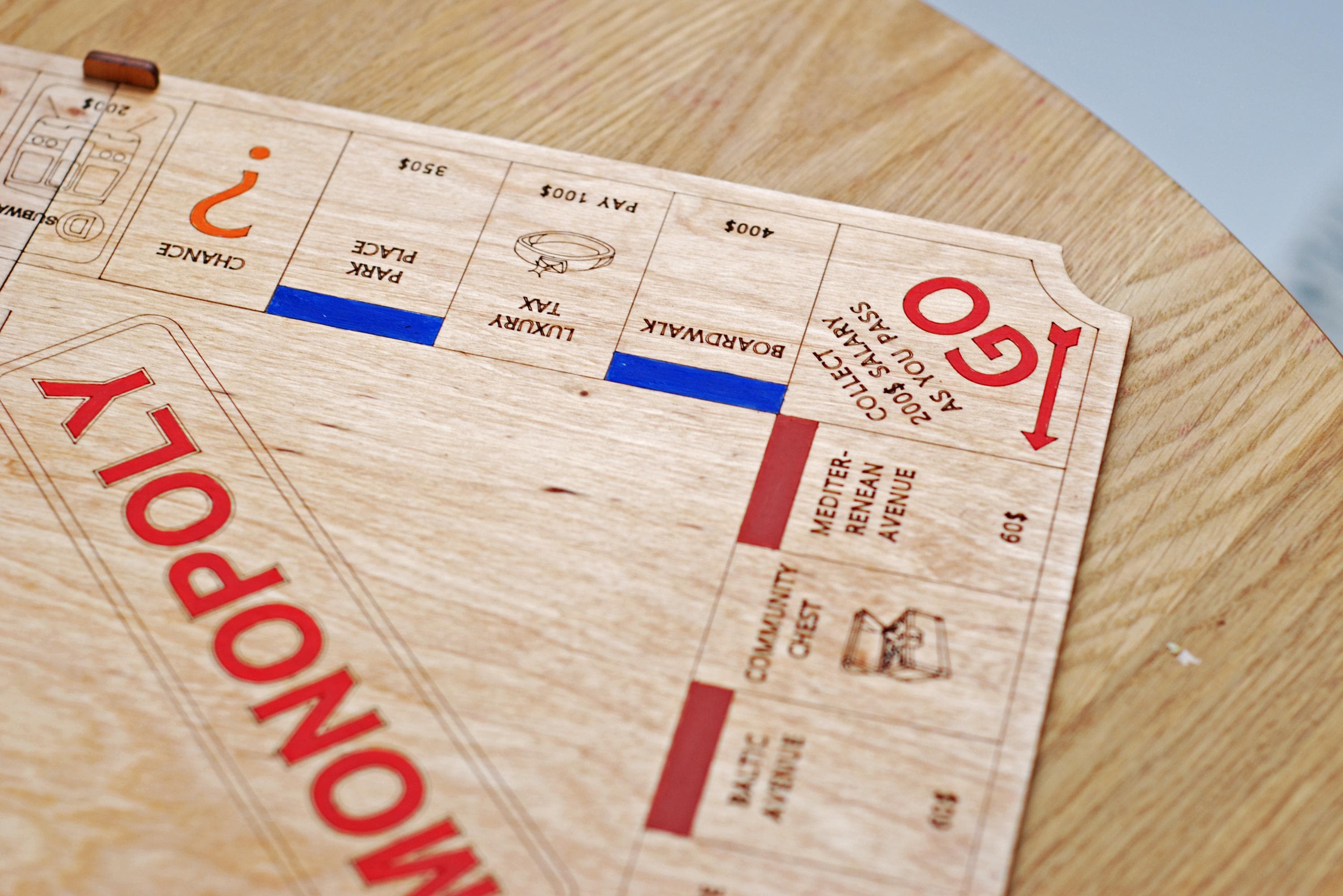 Wooden Monopoly Game Board: Birch Plywood, Assembles/disassembles - Etsy