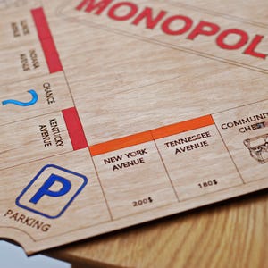 Wooden Monopoly Game Board: Birch Plywood, Assembles/disassembles - Etsy