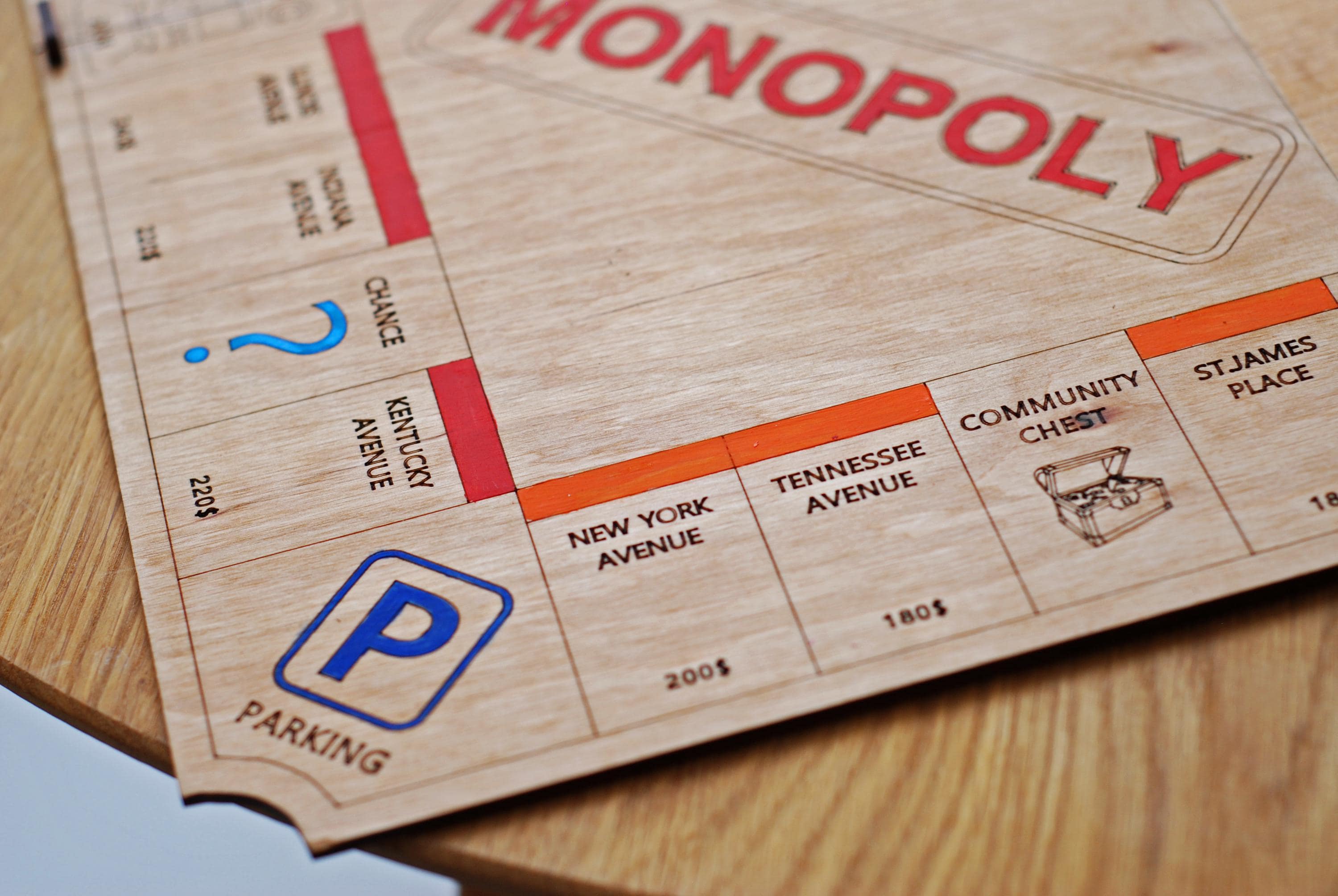 Wooden Monopoly Game Board: Birch Plywood, Assembles/disassembles - Etsy