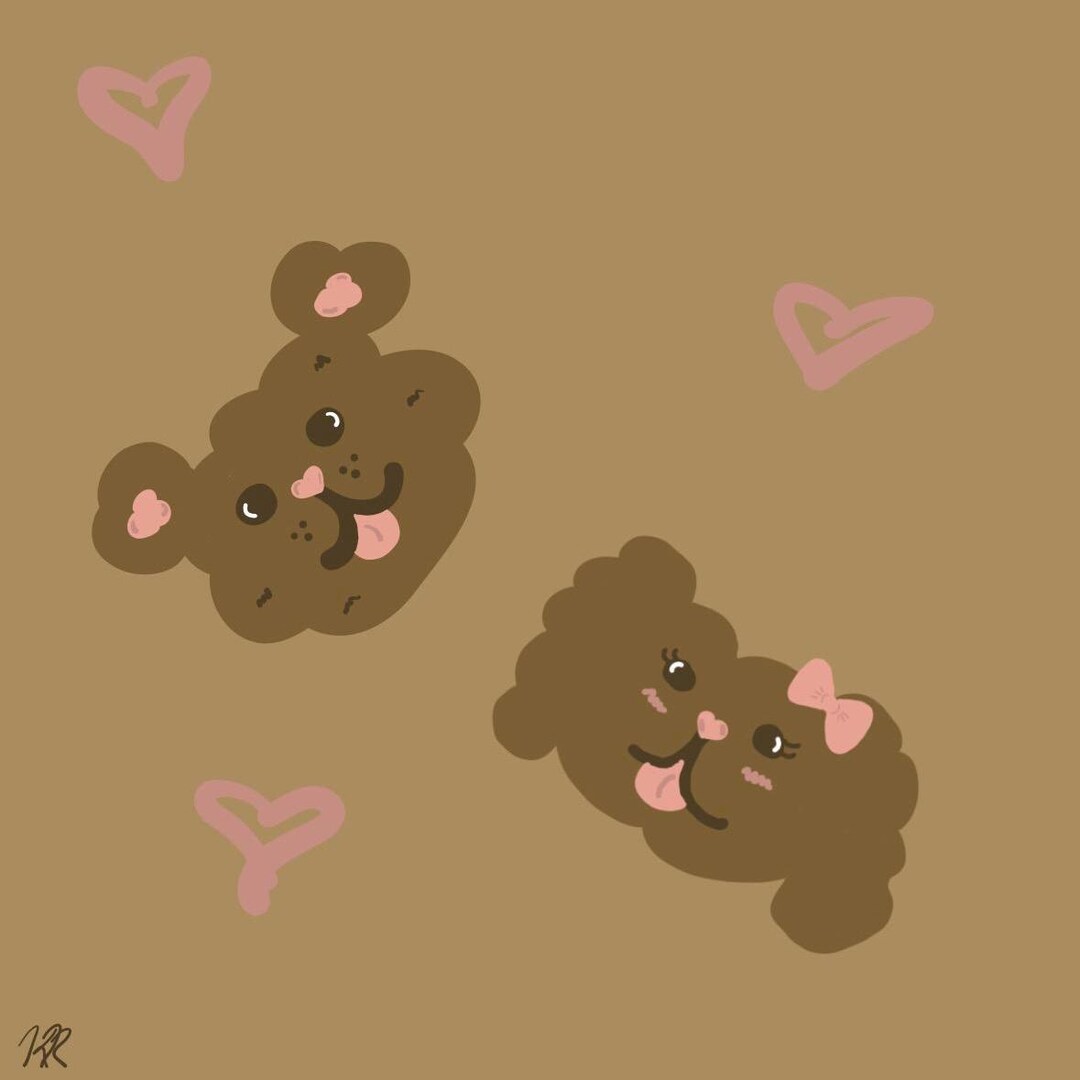 Cute Choco Dogs Wallpaper - Etsy