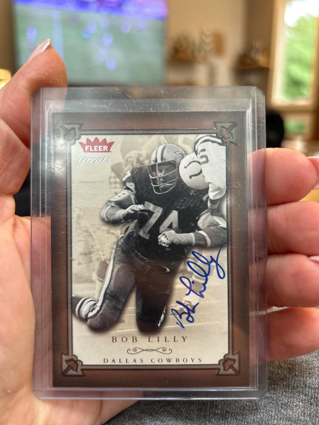 Bob Lilly Autographed Football Card - Fleer Greats - Cowboys - Etsy