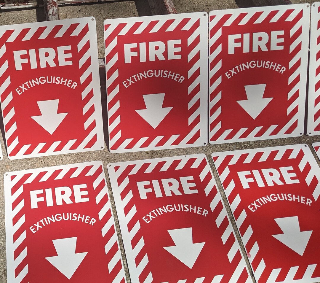 Fire Extinguisher Signs 5 Dollars Each Aluminum Signs With Red Graphics ...