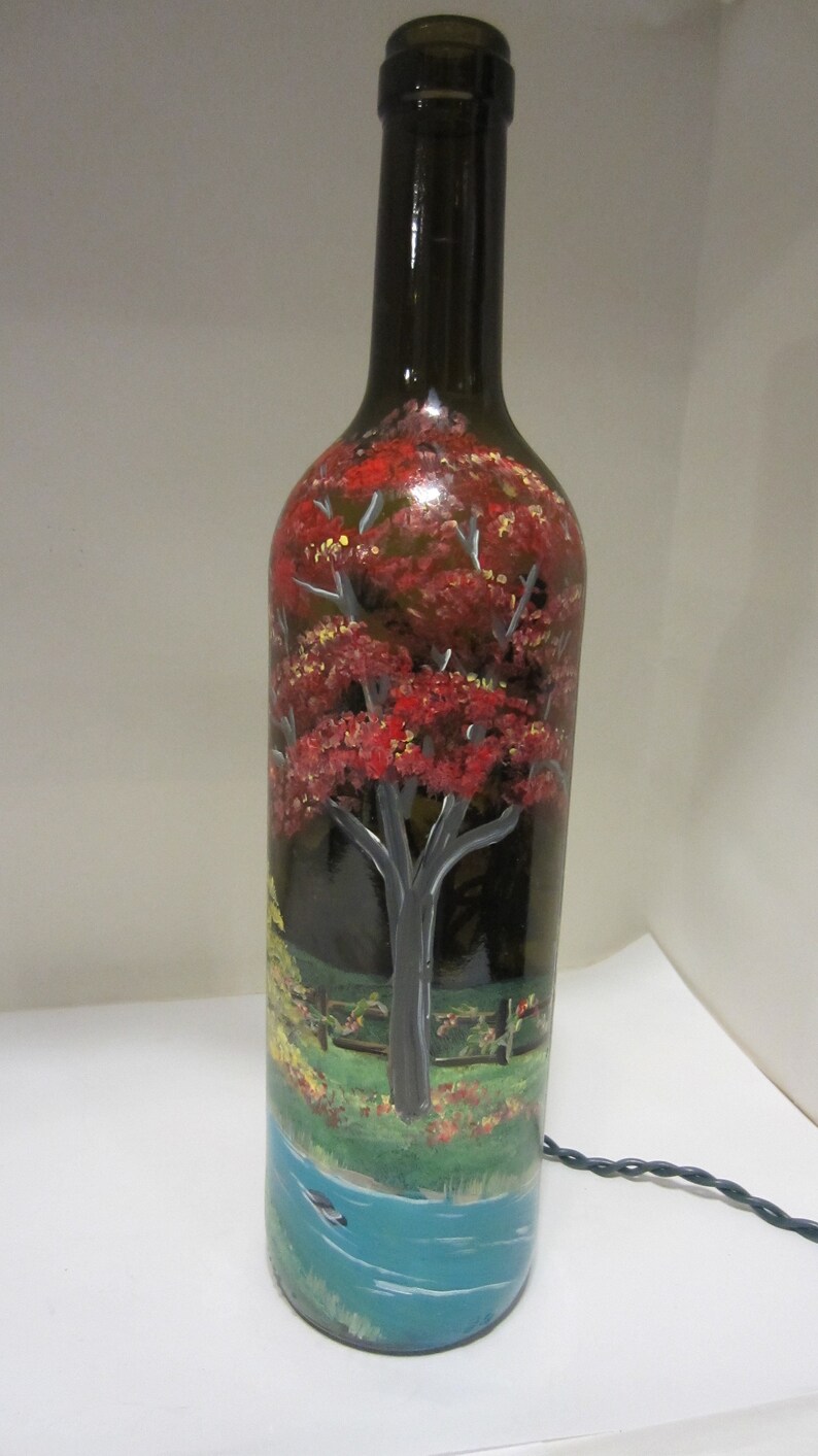 Brown Bottle Fall Colored Trees at the Stream on a Lighted | Etsy