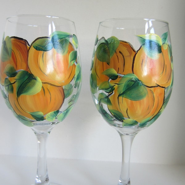Fall Painted Wine Glass - Etsy