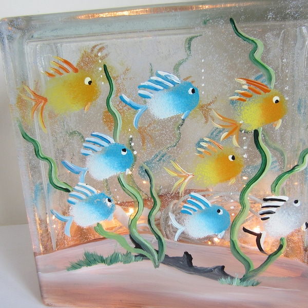 Painted Glass Blocks - Etsy