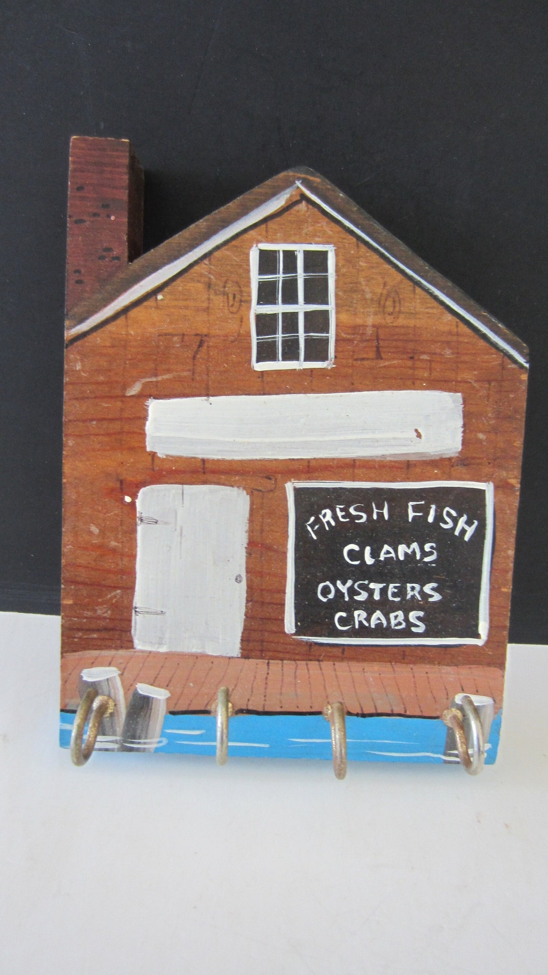OLD FISH SHACK on A Wharf * We Can Personalize * Wood Key Rack ** Key ...