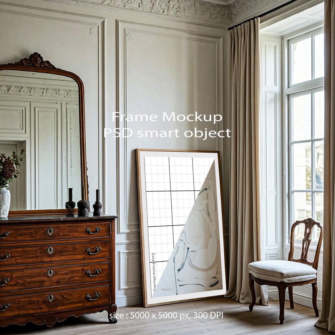 Elegant Floor Frame Mockup PSD Smart Object, High Resolution 5000x5000 ...