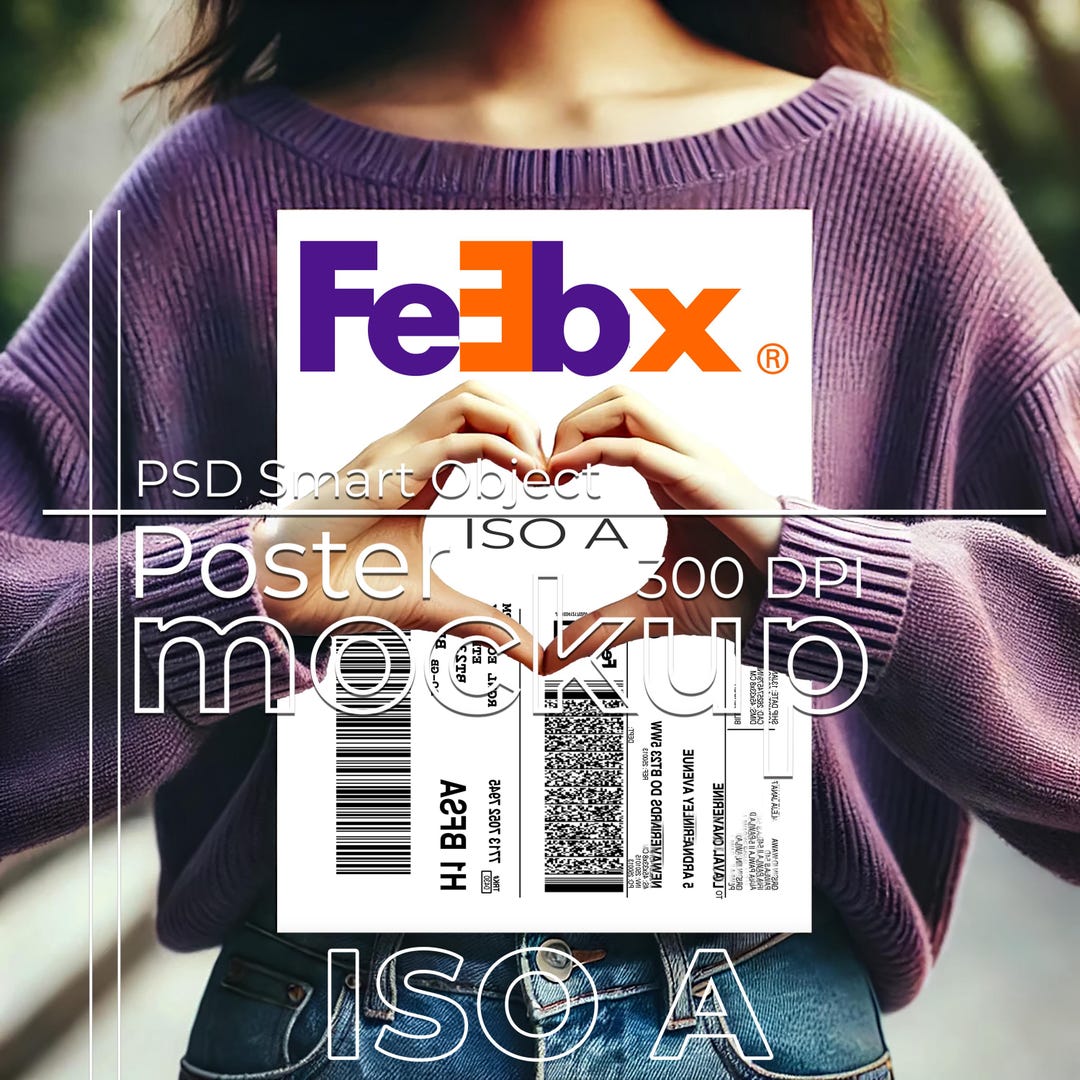 Poster Mockup With Person in PSD for Photoshop & Photopea, ISO A Ratio ...