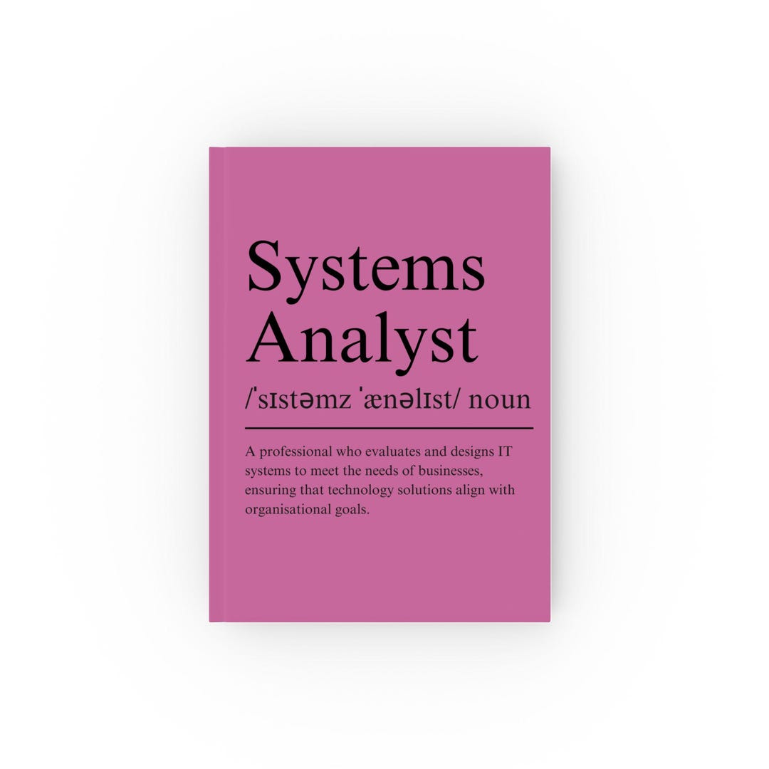 Pink Hard Backed Systems Analyst Notebook, Best Gift for a Systems ...