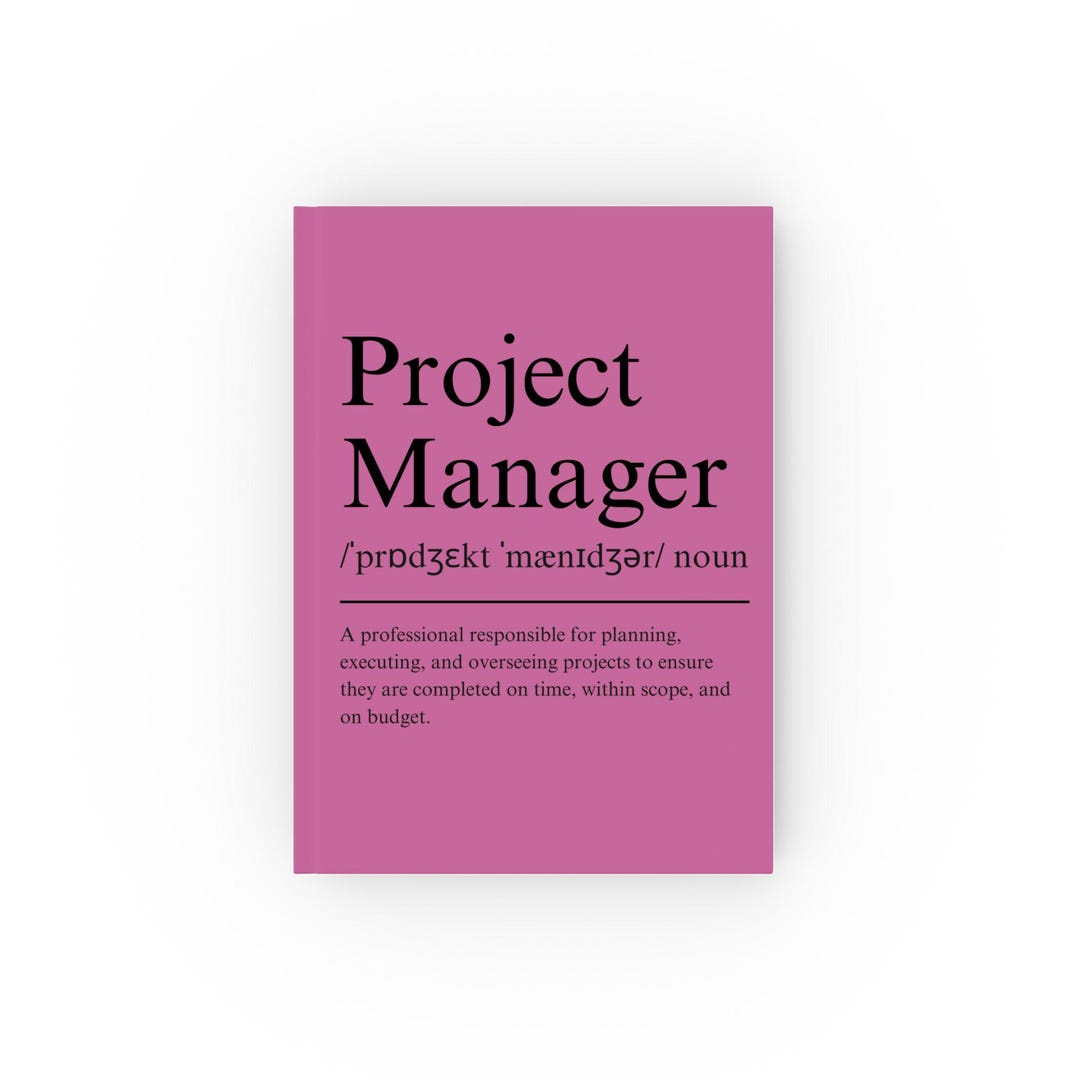 Pink Hard Backed Project Manager Notebook, Best Gift for a Project ...