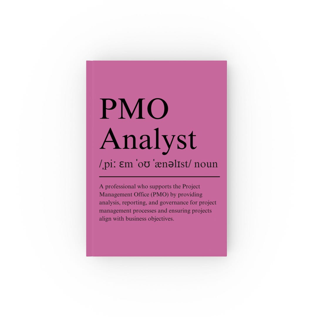 Pink Hard Backed PMO Analyst Notebook, Best Gift for a PMO Analyst - Etsy