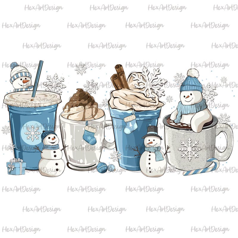 Iced Coffee in Winter Svg - Etsy