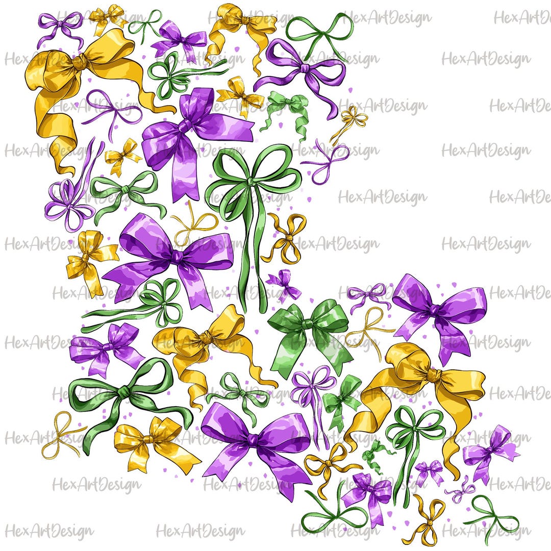 Louisiana Map Coquette PNG, New Orleans Carnival, Fat Tuesday, Digital ...