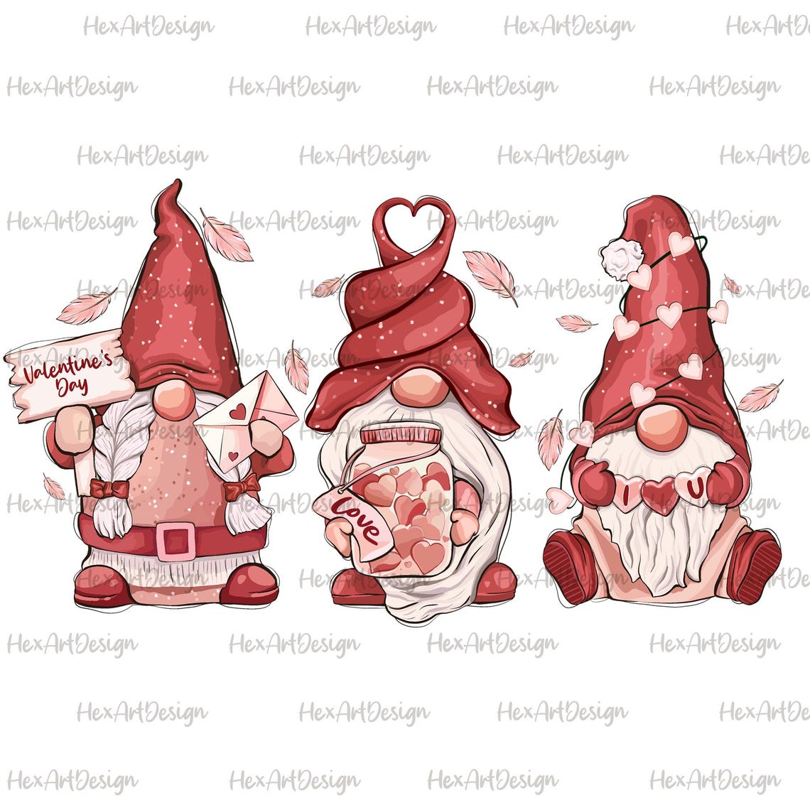 Valentine's Day Gnomes PNG, Valentine's Day, Cute Gnomes, Valentine's ...