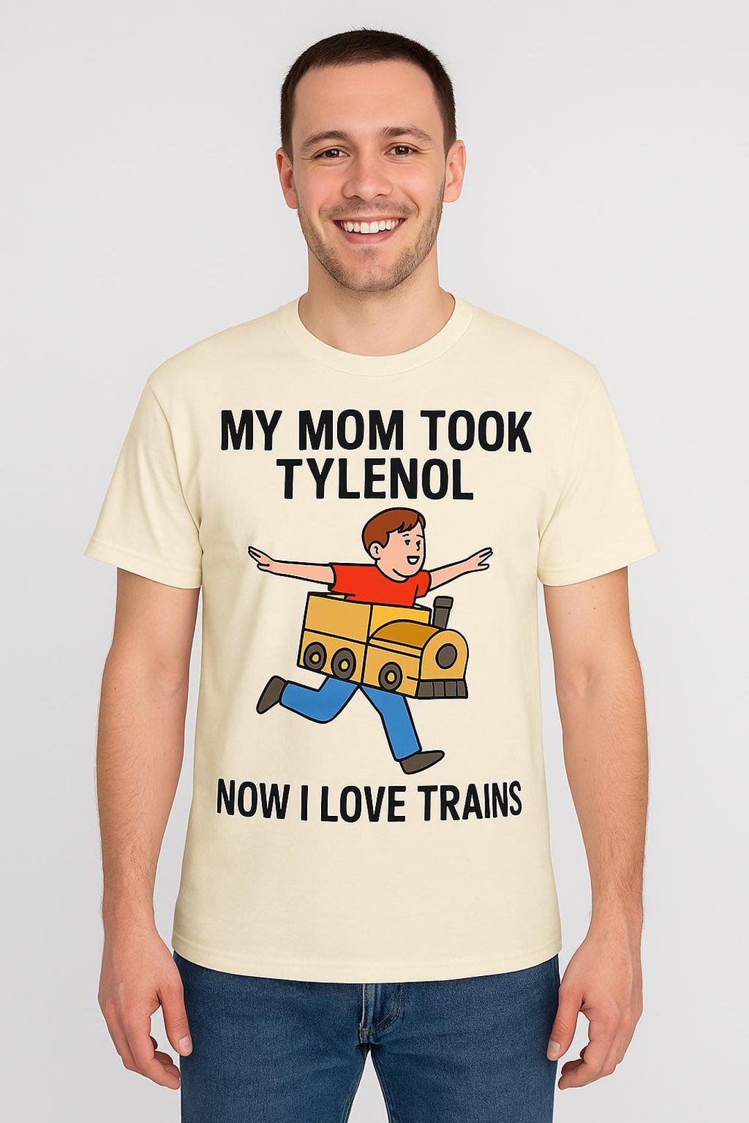 Funny Meme Shirt - My Mom Took Tylenol Now I Love Trains - Etsy