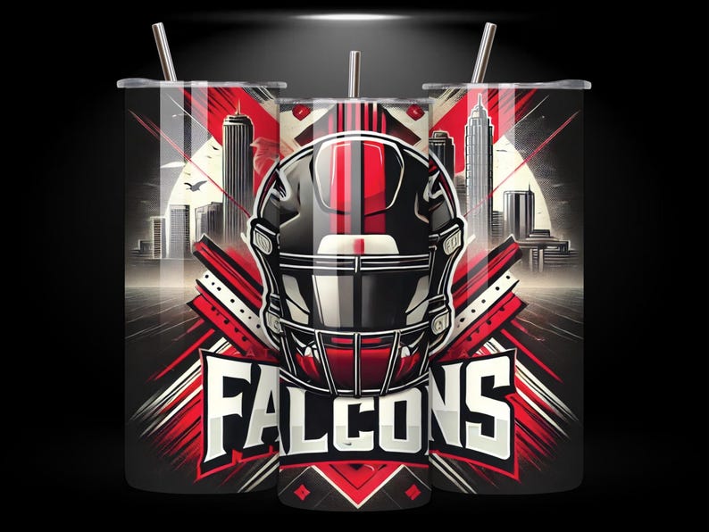 FALCON 20oz Skinny Tumbler Wrap PNG, Sports-themed Tumbler Design ...