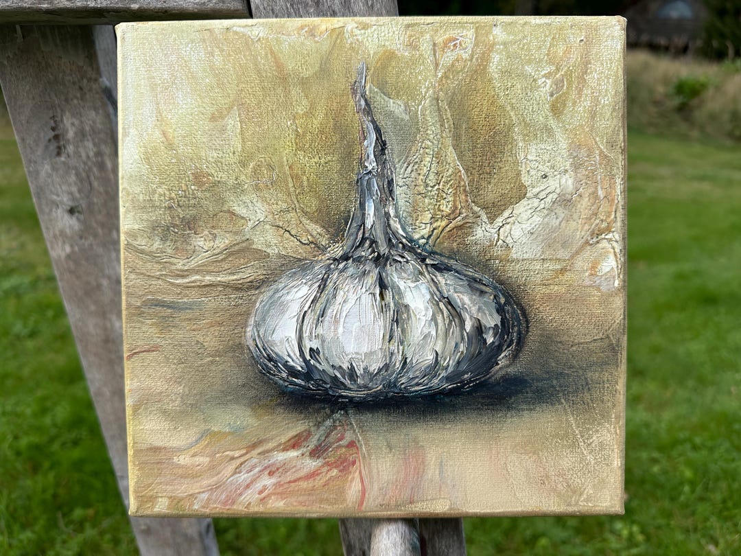 Garlic, Oil Painting on Canvas, Kitchen Art - Etsy