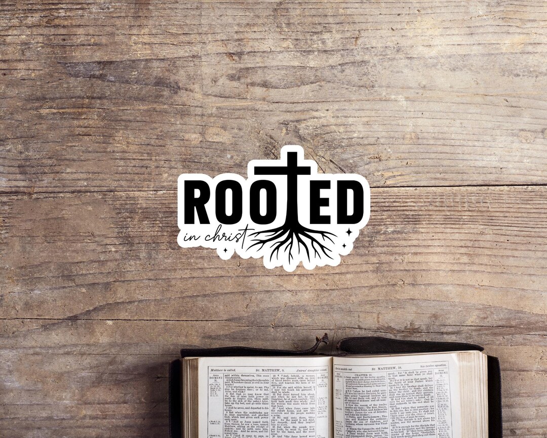 Christian Bible Journal Sticker for Notebook Rooted in Christ Scripture ...
