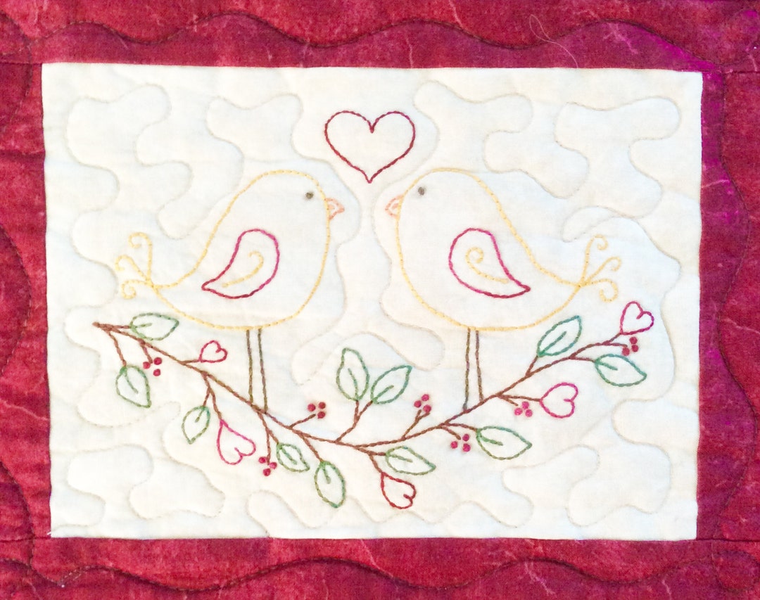 Love Birds for Seasons Embroidery Quilt Pattern Download - Etsy