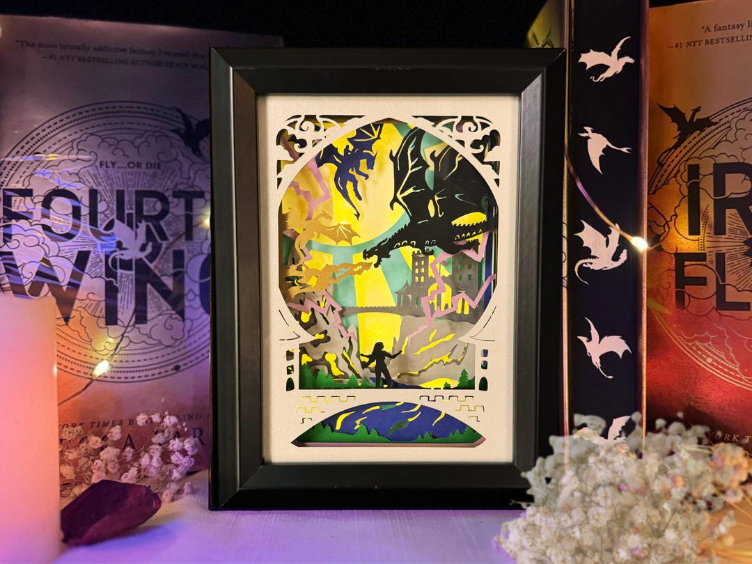 The Parapet | Light Box Book Nook, Dragon Book Fantasy 3D Shadow Box ...