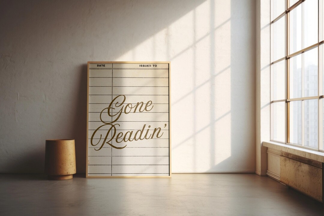 Gone Readin' Book Nook Sign Printable, Book Prints, Book Lover Gifts ...