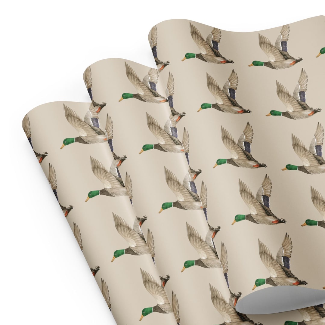 Mallard Duck Wrapping Paper, Vintage Duck Gift Wrap, Elegant Gift Wrap ...