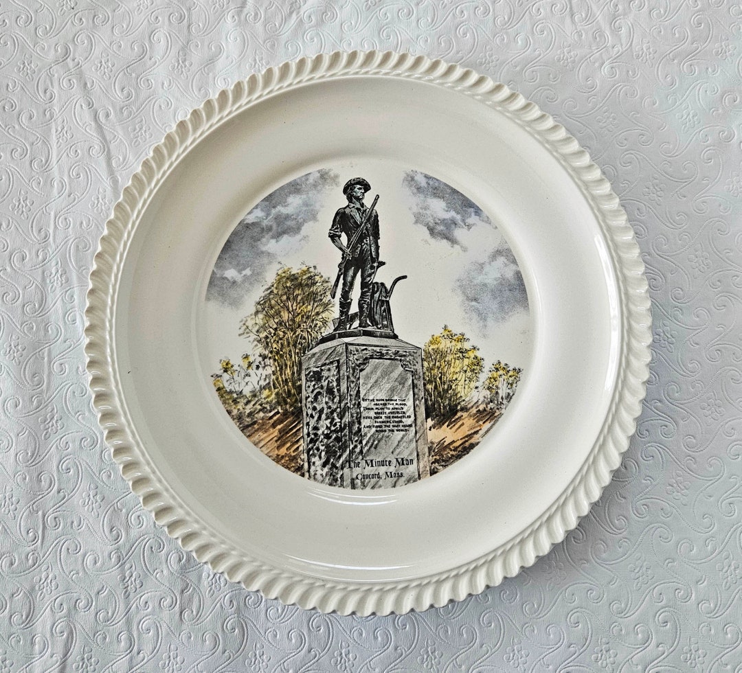 Vintage 'minute Man' Scalloped Edge-decorator Plate-heritage Series #7 ...