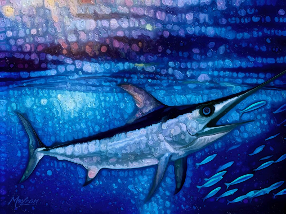 SWORDFISH Fine Art Canvas Giclee Fish Print - Offshore Saltwater Gift ...